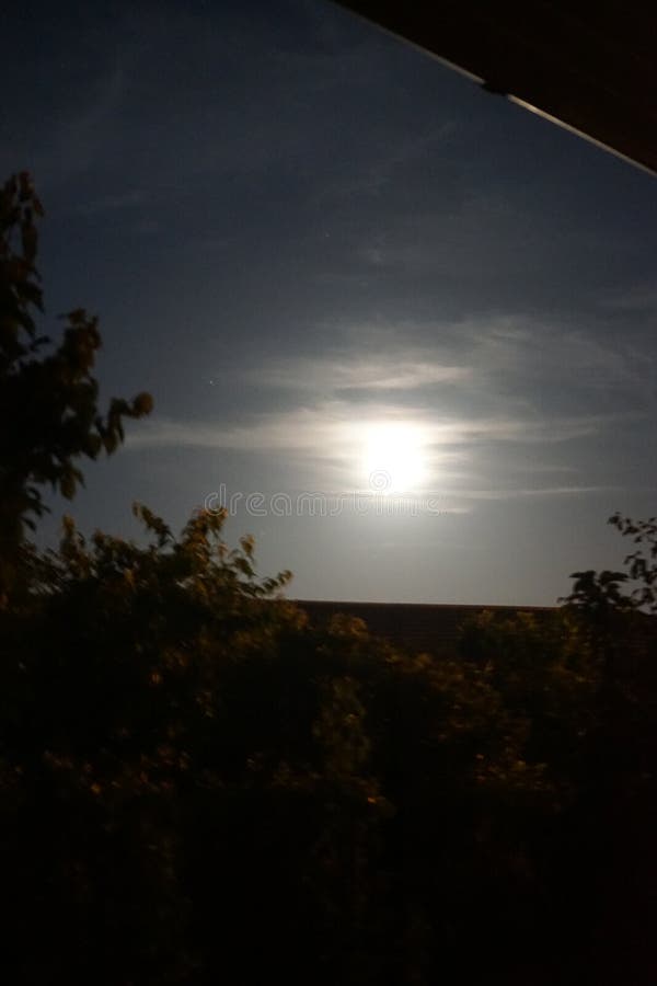 The Full Moon Shines in June at Night. Berlin, Germany Stock Photo ...