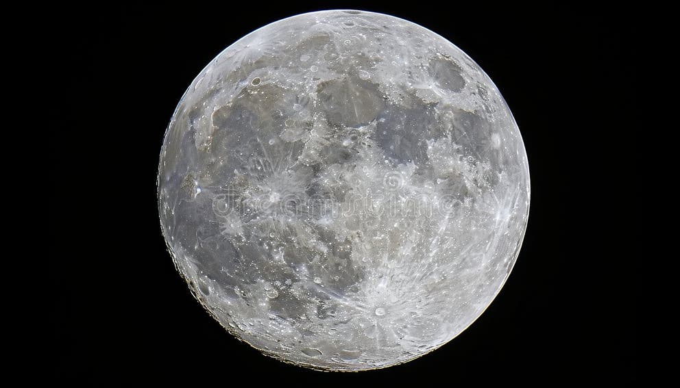 Full Moon Shining Brightly in the Night Sky, Creating a Mesmerizing ...
