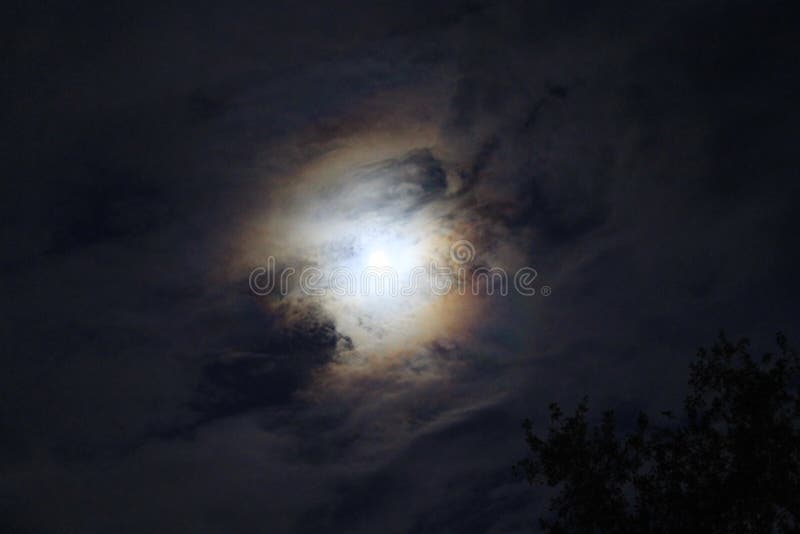 Full Moon Shining through the Clouds Stock Image - Image of celestial, black: 73011557
