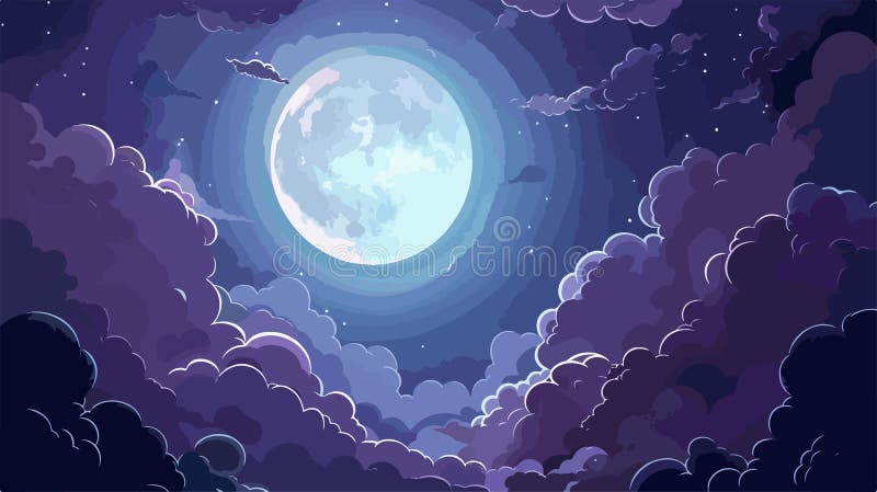 Full Moon Shining on Mountains Stock Vector - Illustration of view ... Full Moon Shining on Mountains Stock Vector - Illustration of view ...