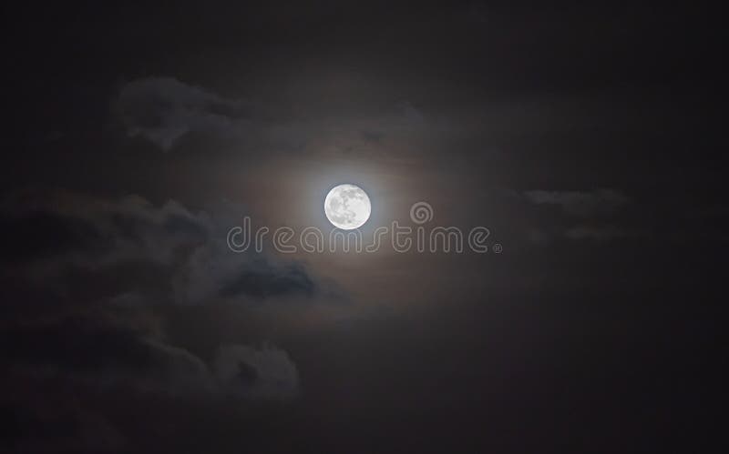 Full Moon in the Sky with Clouds Stock Image - Image of space, sphere ...