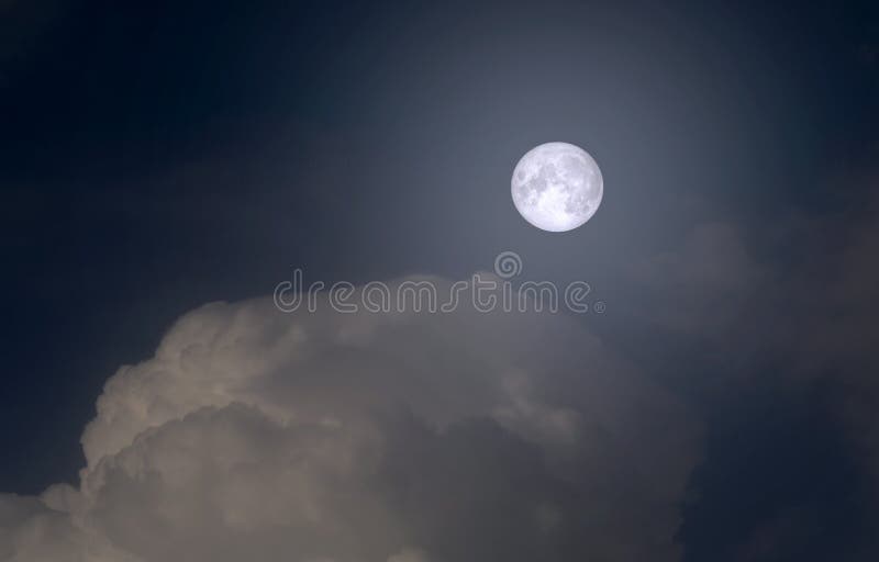 The full moon in the sky stock image. Image of cumulus - 147700911