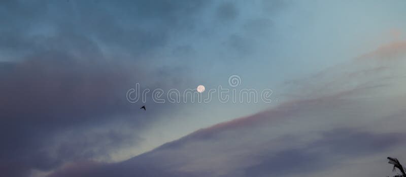Full Moon and the Sky in the Early Morning Stock Image - Image of clear ...