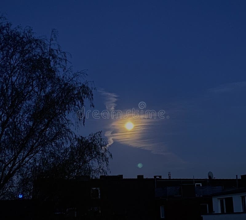 Full moon in spring stock image. Image of super, full - 184058707