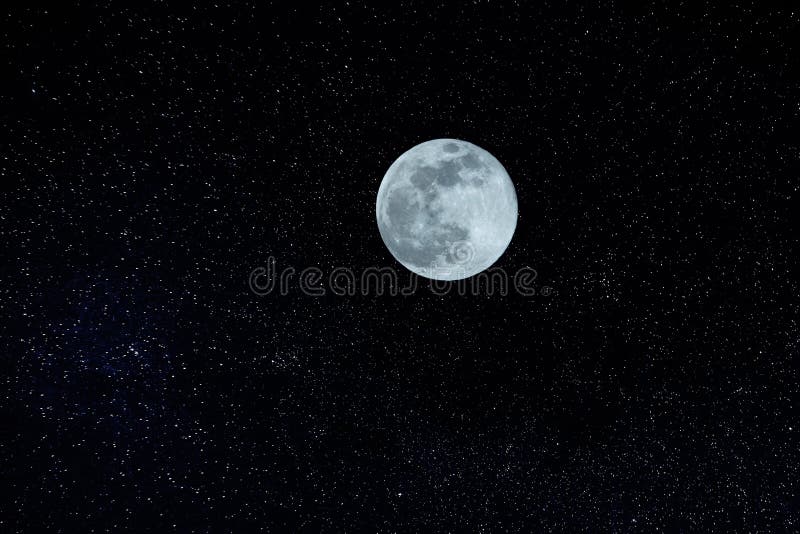 Full Moon with Star Field stock image. Image of star - 139950553