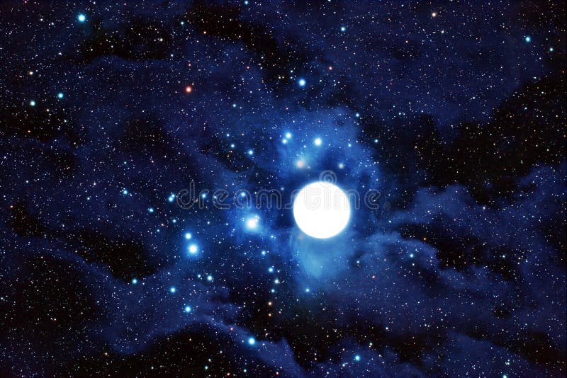 Full moon and stars stock illustration. Illustration of moonlight ...