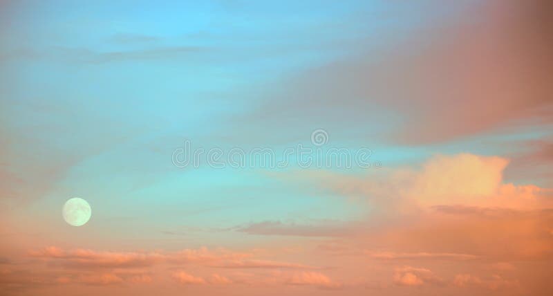 Full moon at sunset stock photo. Image of color, colorful - 13176984