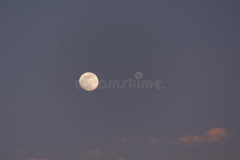 Full Moon at Sunset, Blue Sky Stock Photo - Image of planet, metaphoric ...