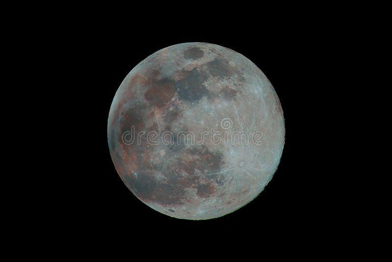 Full Moon through a Telescope Stock Photo - Image of moon, satellite ...