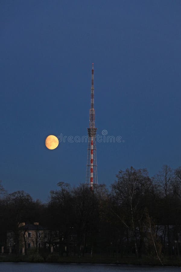 Full Moon Above the Fortress Stock Image - Image of cathedral ...