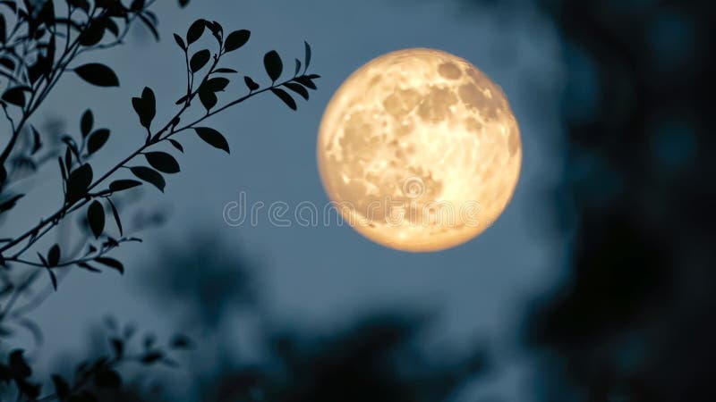 Full Moon through Tree Branches Stock Video - Video of moon, moonlight ...