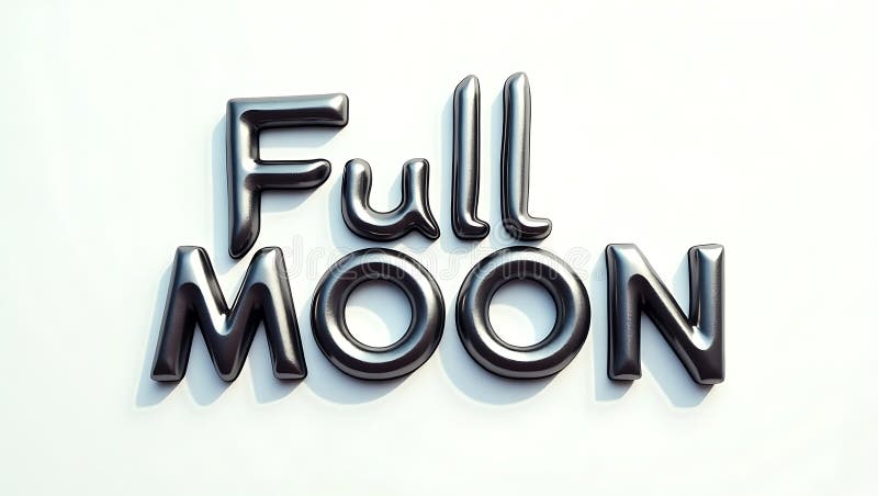 Full Moon Typography Design Created in a Minimalistic Style with Smooth ...