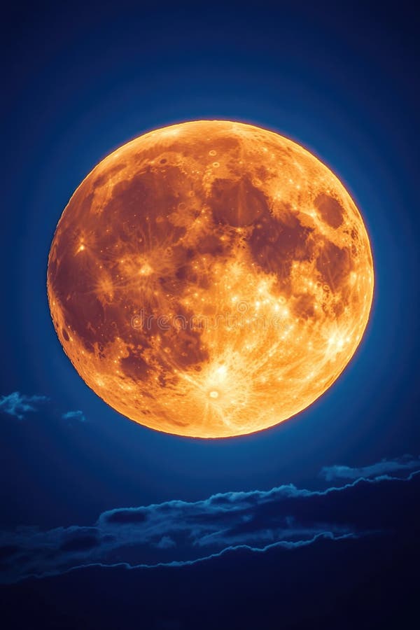 Full Moon Under Cloudy Night Sky Stock Image - Image of nature, full ...