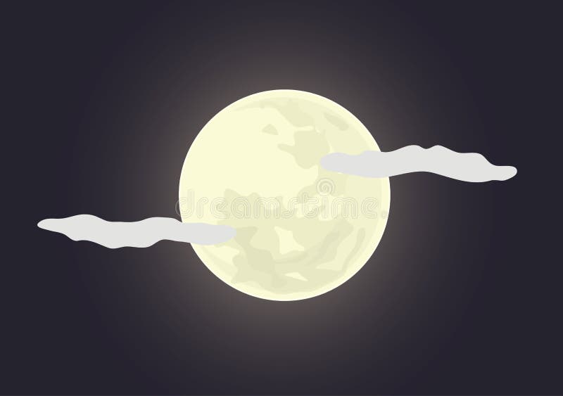 Full Moon Vector Illustration Stock Vector - Illustration of nature ...
