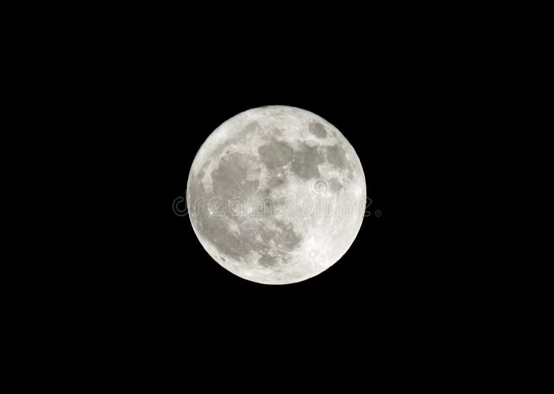 Full Moon Very Bright in the Black Winter Sky Stock Image - Image of ...
