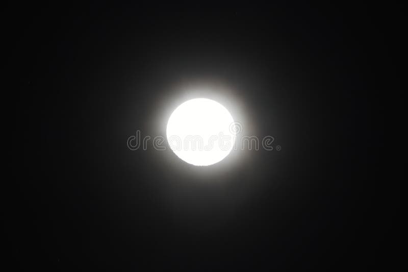 Full Moon and White Clouds on Black Night Sky Scene Stock Photo - Image ...