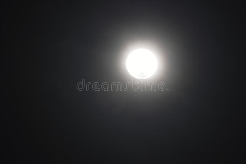 Full Moon and White Clouds on Black Night Sky Scene Stock Image - Image ...