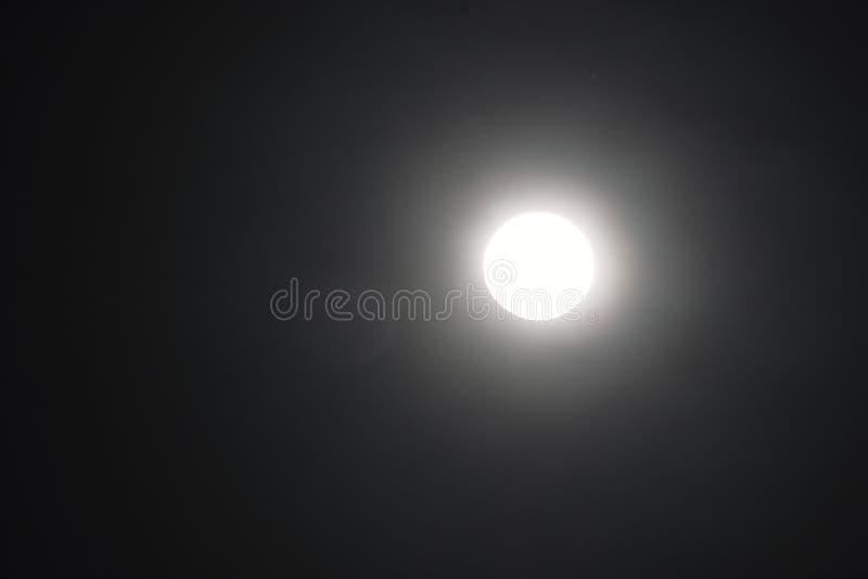 Full Moon and White Clouds on Black Night Sky Scene Stock Photo - Image ...