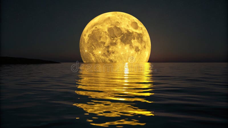 Full MoonYellow MoonNight Sky Stock Vector - Illustration of solar ...