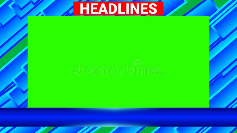 Full News Illustration with Green Screen and Text Space Stock ...