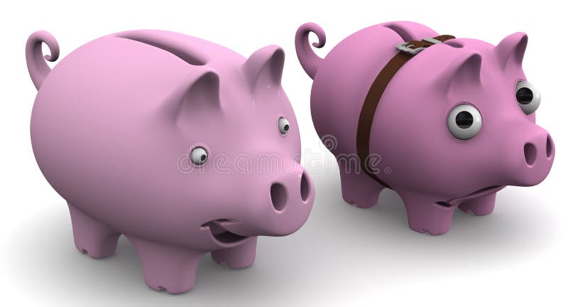 Full och tom spargris stock illustrationer. Illustration av speciellt ...