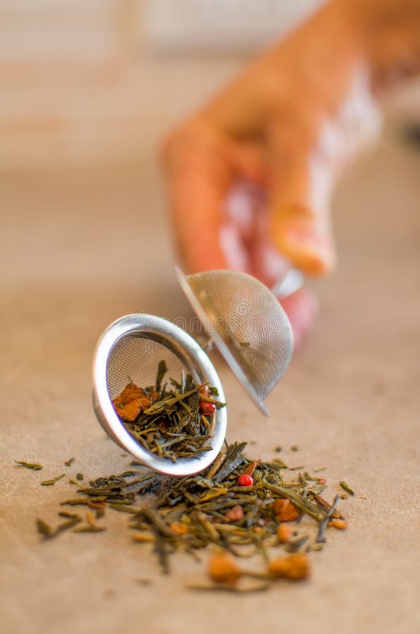 Full opened tea strainer stock photo. Image of brown - 57112772