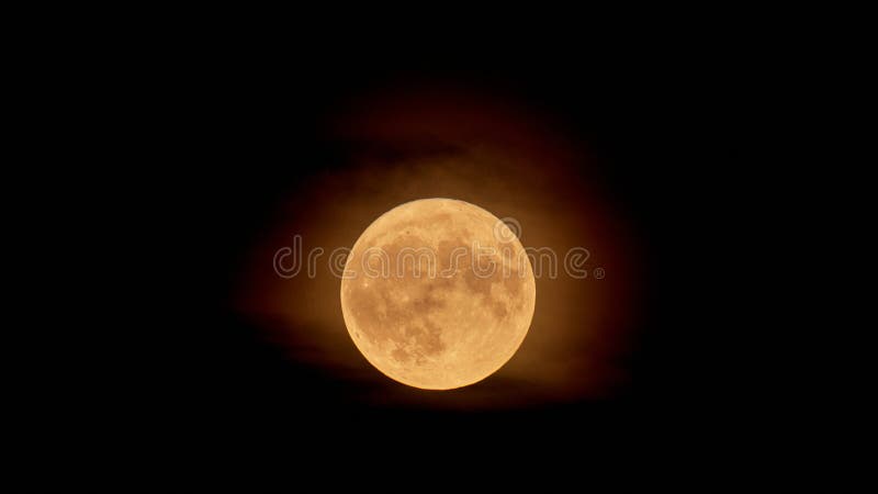Full Orange Moon Movement Across the Sky Stock Photo - Image of ...