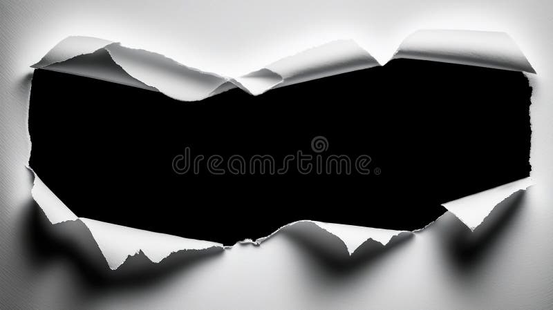 Torn Paper Opening with Curved Edges (Transparent Background) Stock ...