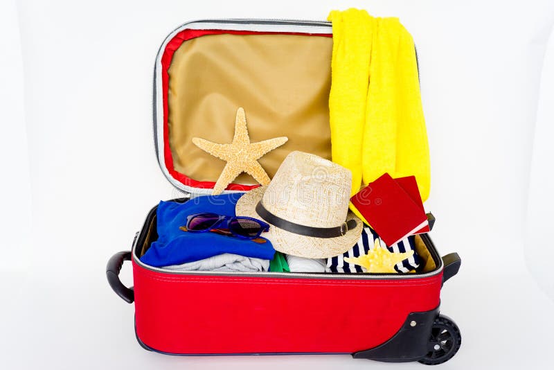 Full packed suitcase stock image. Image of packing, tourism - 103956987