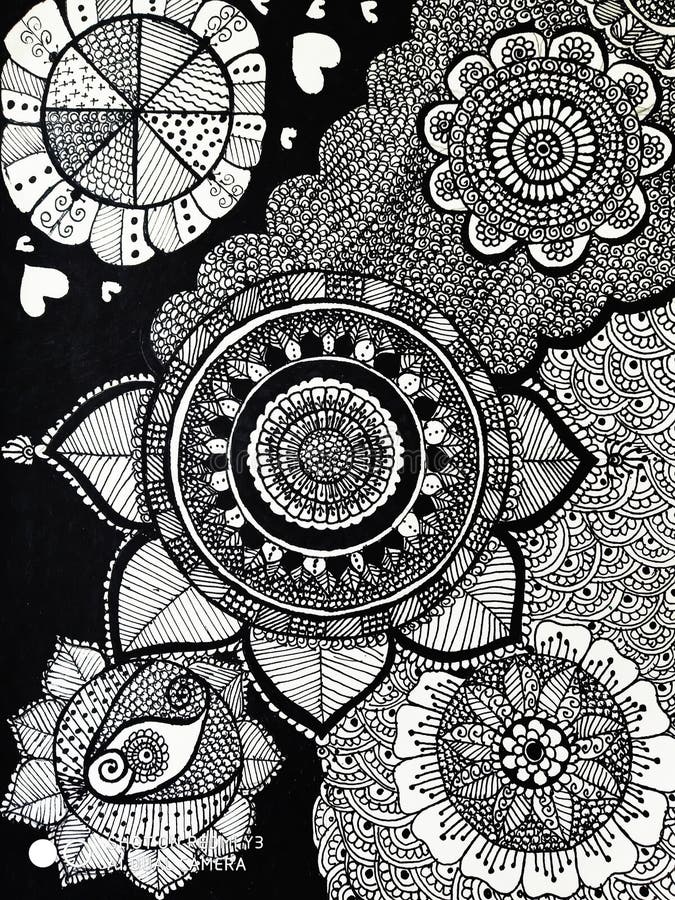Full Page Mandala Art Disigns Stock Illustration - Illustration of ...
