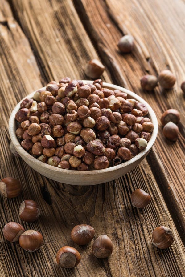 Full and Peeled Hazelnuts Close-up. Macro Photo of Pile of Filbert ...
