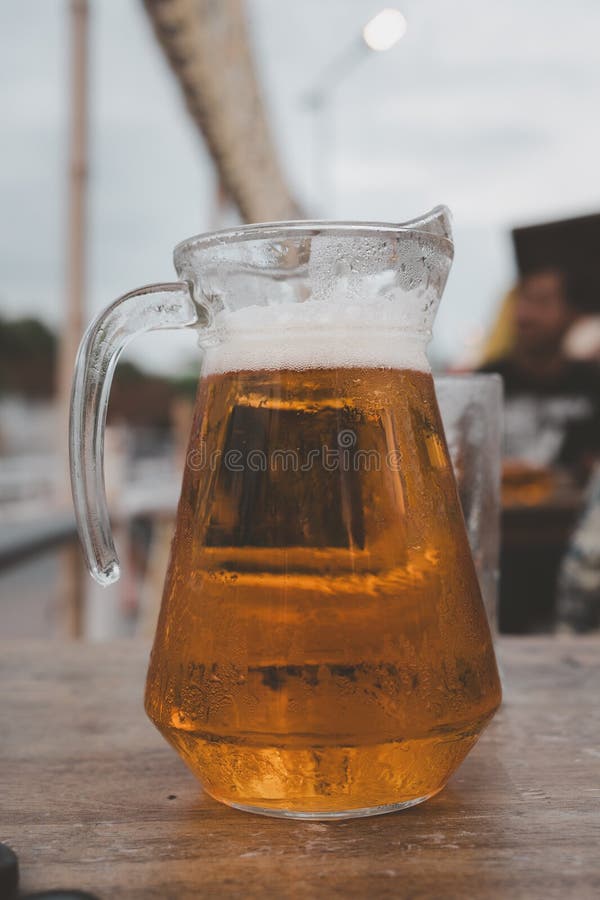 Full Pitcher of Beer. Drinking Alcohol at Open Air Stock Photo - Image ...