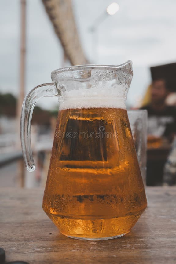 Full Pitcher of Beer. Drinking Alcohol at Open Air Stock Photo - Image ...