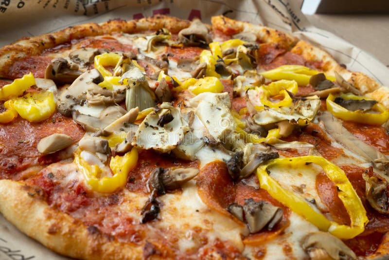 Full pizza stock image. Image of eating, full, party - 11295625