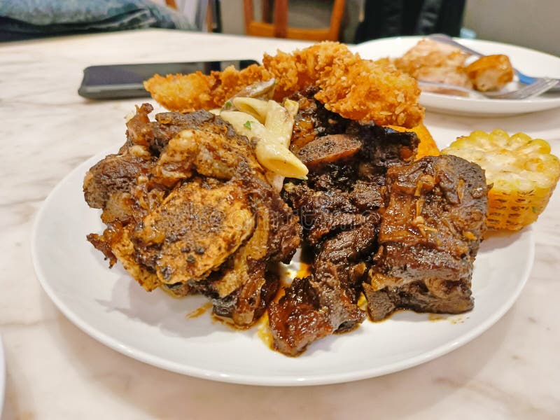 Full plate of juicy beef stock image. Image of full - 286329893