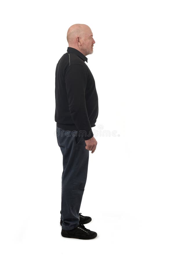 Full Portrait of a Bald Man on White Background Stock Image - Image of ...