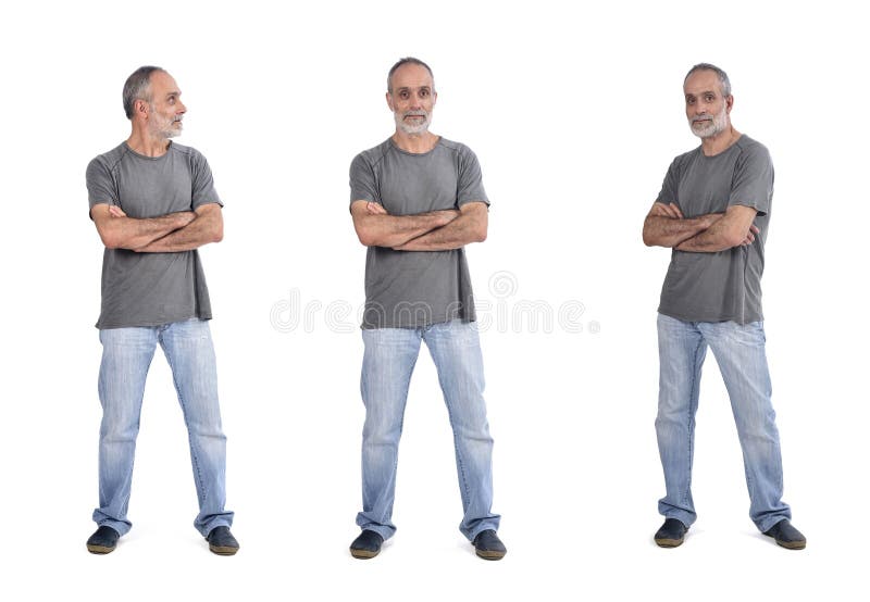 Full Portrait of a Man Isolated on White Background Stock Photo - Image ...