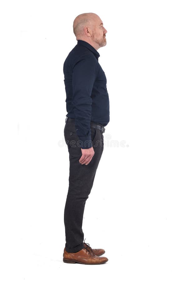 Full Portrait of a Man from Profile on White Stock Photo - Image of ... Full Portrait of a Man from Profile on White Stock Photo - Image of ...