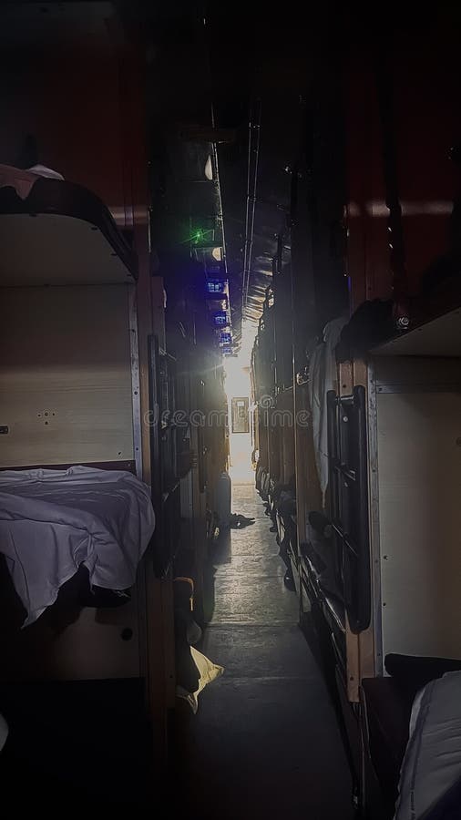 Full Portrait View Inside Indian AC Sleeper Train Coach Stock Image ...