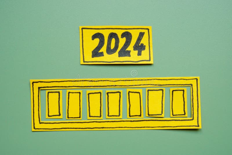 Full Progress Bar with Label 2024. Achievement and Readiness for the ...