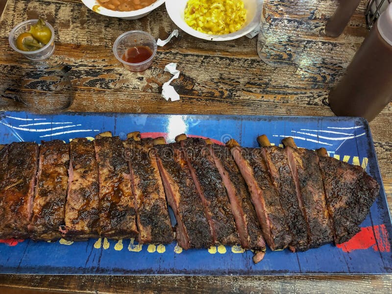 Full rack of ribs stock image. Image of eatery, fresh - 110346801