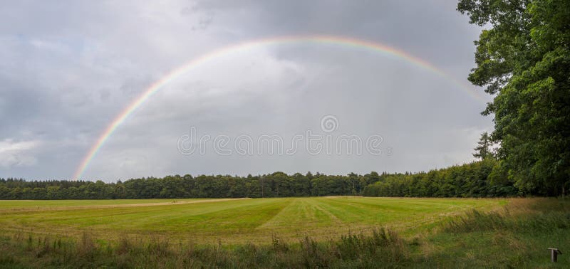 Rainbow panorama stock photo. Image of cloudy, meteorology - 44372632