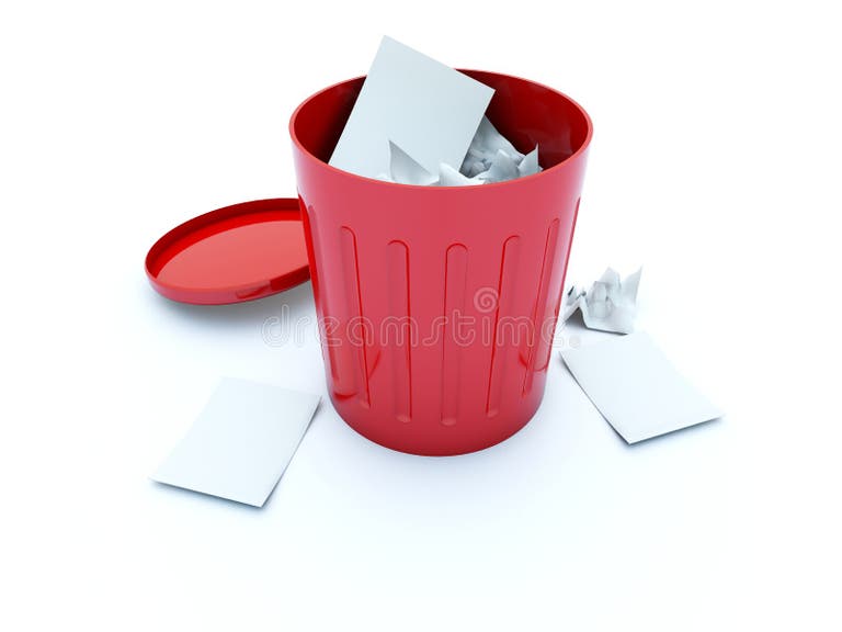 Full red bin stock illustration. Illustration of dispose - 8644655