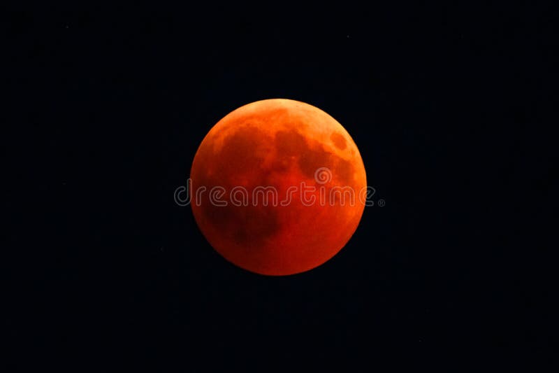 Red lunar eclipse stock photo. Image of phenomenon, night - 145133018