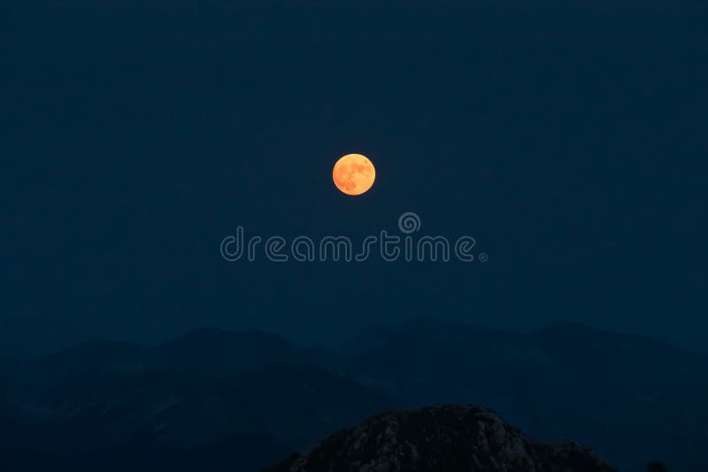 Full red moon stock image. Image of moonlight, astronomy - 226190651