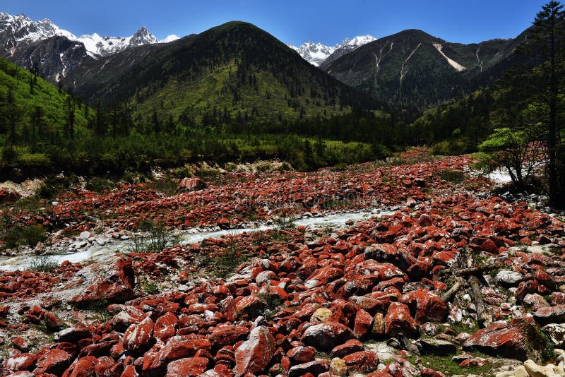 Full of red stone valley stock photo. Image of stream - 55566014