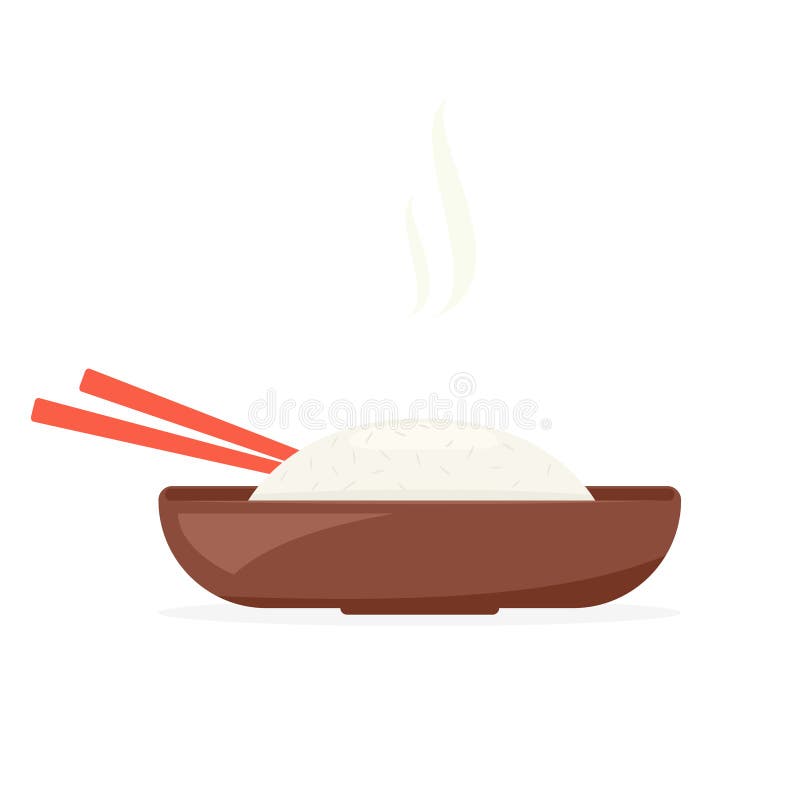 Rice in Plate, Japanese Dish Stock Vector - Illustration of design ...