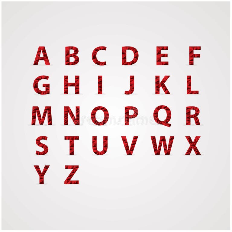 Full Ruby Alphabet with Reflections. Stock Vector - Illustration of ...