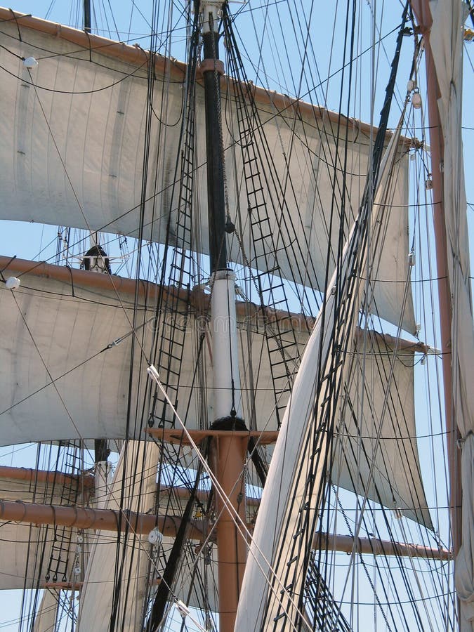 Full Set of Sails of the Brig Two Mast Square Rigged Tall Ship Stock ...