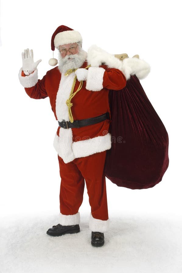 Full Santa Waving stock image. Image of winter, body, nicholas - 7591759